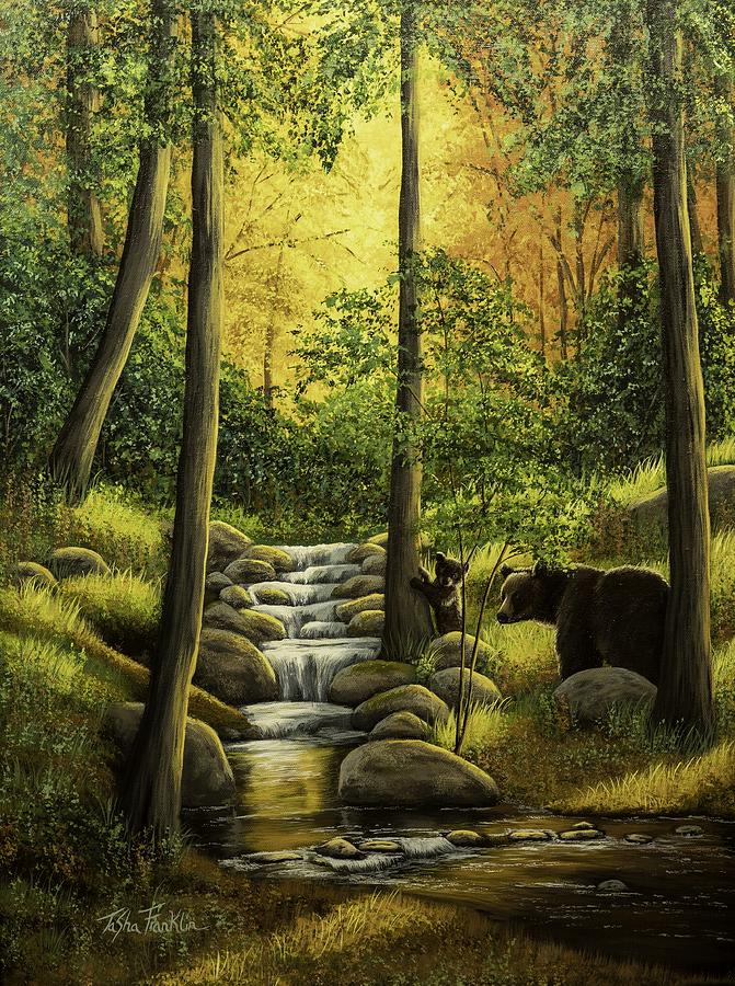 Black Bears in Autumn Painting by Tasha Franklin - Fine Art America
