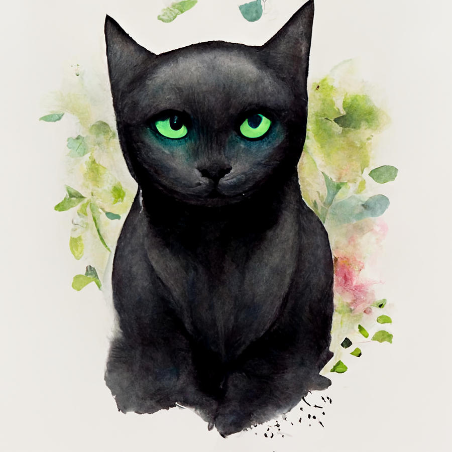 Black Cat Digital Art By Amon Moseley Fine Art America