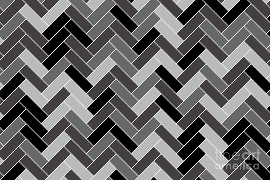 Black Gray Brown Herringbone Pattern Pairs 2023 COTY Darkroom HGSW7083 Digital Art by Petite ...