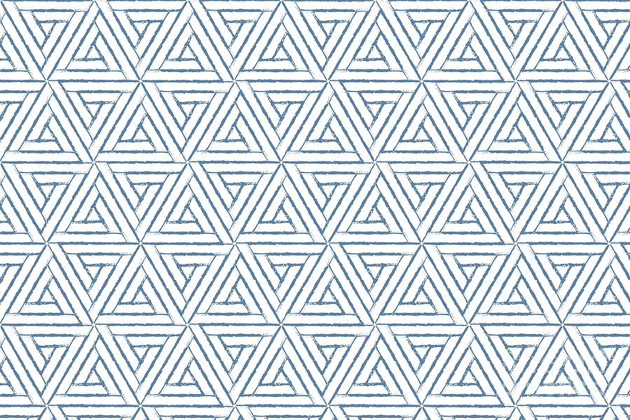 Blue and White Aztec Tribal Triangle Pattern Behr Popular Color 2022 ...