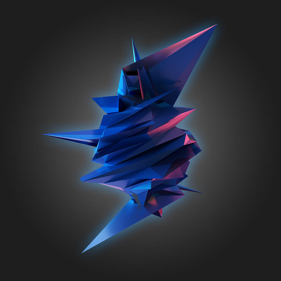 Blue Crazy Element As 3d Disortion Shapes Digital Art By Vlastimil