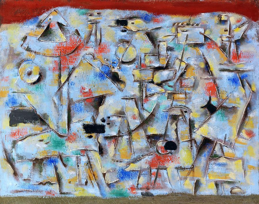 Blue figure heap WILLI BAUMEISTER 1947 Painting by Willi Baumeister ...