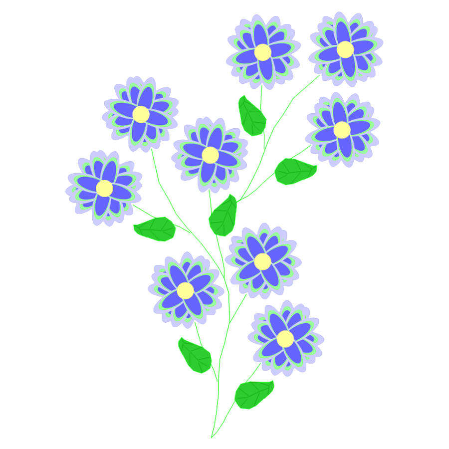 blue flower Poster tumblr Painting by Roxanne Owen | Fine Art America