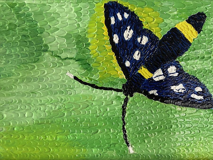 Blue Moth Painting by Beth Kolar | Pixels