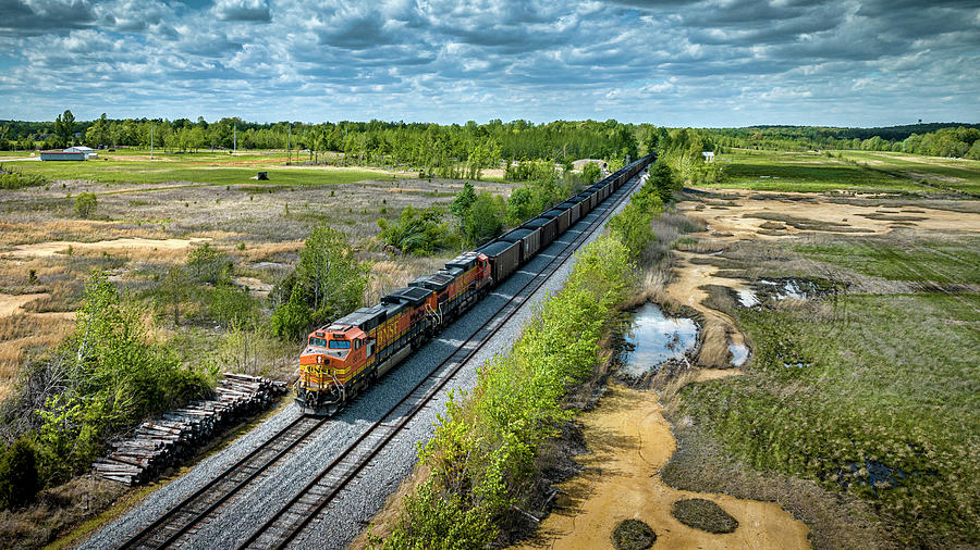 BNSF loaded coal train passes the siding at Dawson Springs Kentucky Photograph by Jim Pearson ...