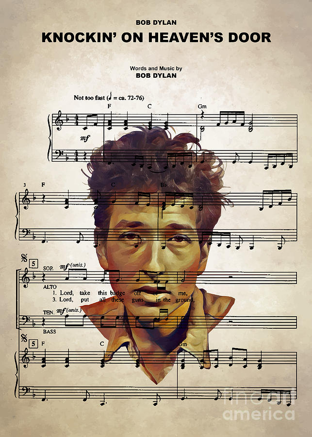 Bob Dylan - Knockin On Heavens Door Digital Art by Bo Kev | Fine Art America