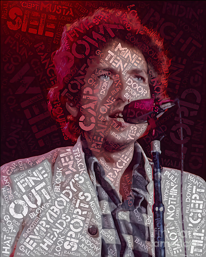 Bob Dylan text art typography portrait Digital Art by Christina F ...