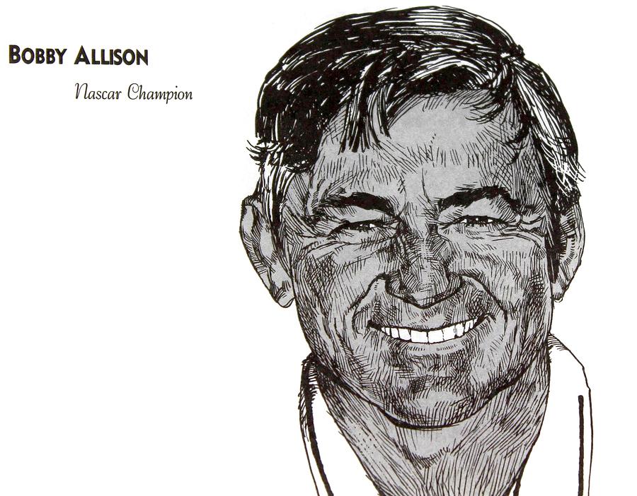 Bobby Allison Drawing by Allan Phillips - Fine Art America