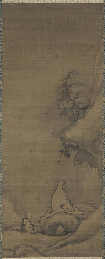 Bodhidharma Meditating Facing a Cliff Painting by China Song dynasty ... Bodhidharma Meditating Facing a Cliff Painting by China Song dynasty ...