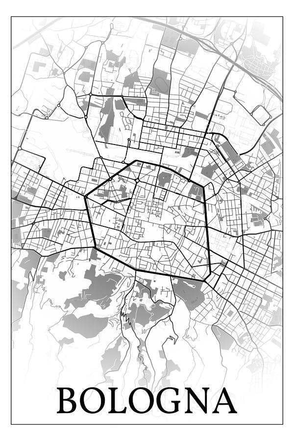 Bologna Italy city map #002 Digital Art by Dandi Studio - Fine Art America