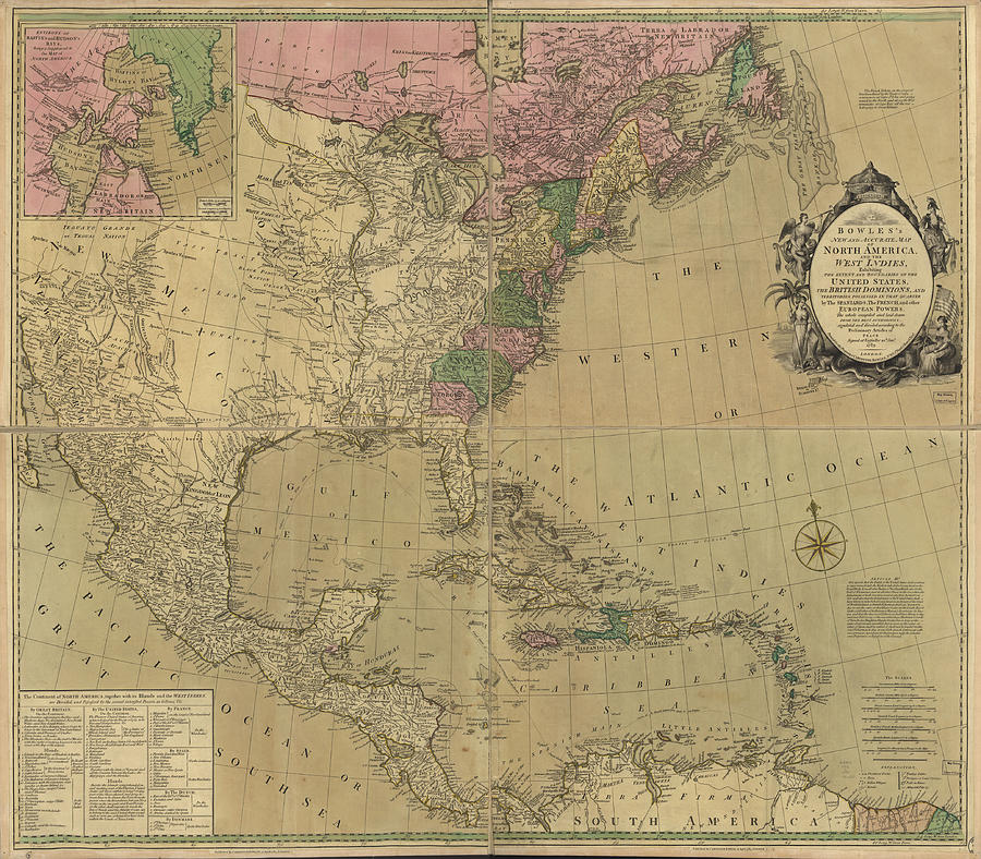 Bowles's new and accurate map of North America and the West Indies ... Bowles's new and accurate map of North America and the West Indies ...