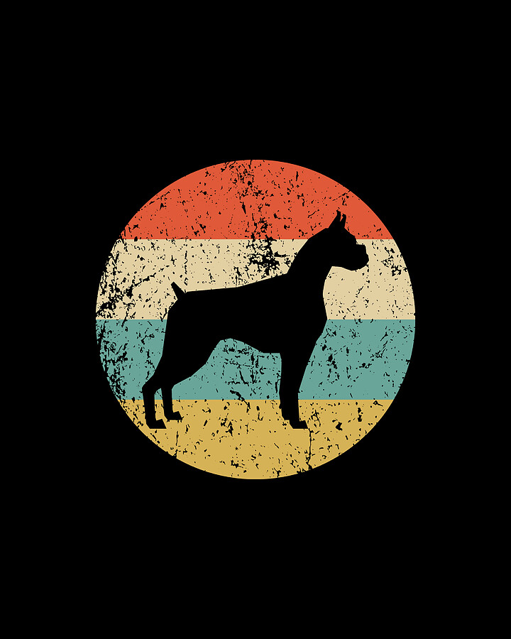 Boxer Vintage Retro Boxer Dog Circle Icon Digital Art by Kevin Garbes - Fine Art America