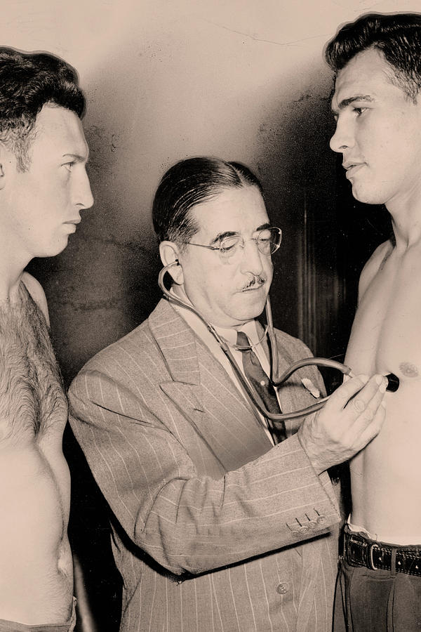 Boxers having a pre-match medical check-up, c.1930 Photograph by ...