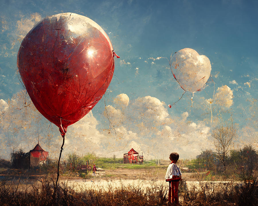 Boy and Balloon Digital Art by dArts - Fine Art America