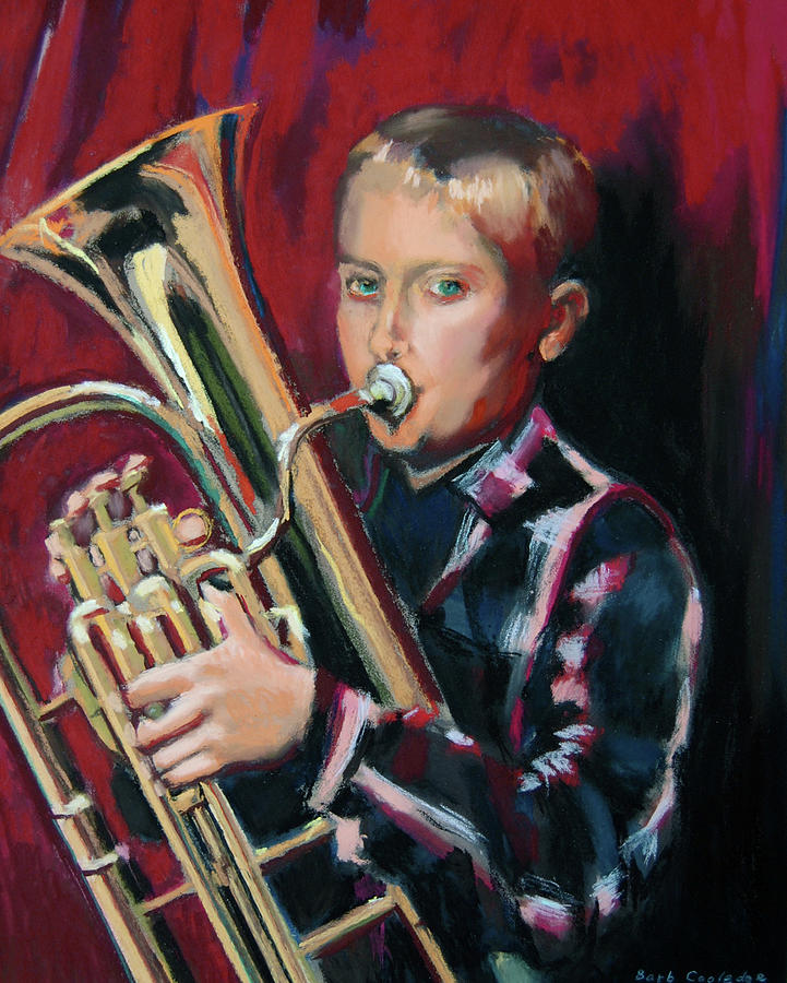 Boy Playing Baritone Painting by Barbara Cooledge - Fine Art America