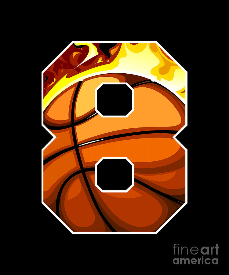 Boys Personalized Custom Number 8 Basketball Digital Art by Baby Grass ...