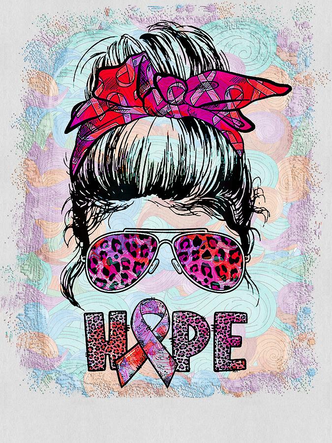Breast Cancer Hope Messy Bun Leopard Pink Ribbon Breast Cancer Bleached ... Breast Cancer Hope Messy Bun Leopard Pink Ribbon Breast Cancer Bleached ...