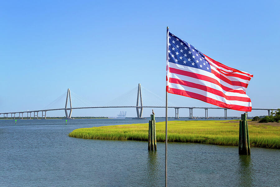 Bridging Charleston's Charm - A Captivating View from the USS Yorktown 1 Photograph by Steve ...