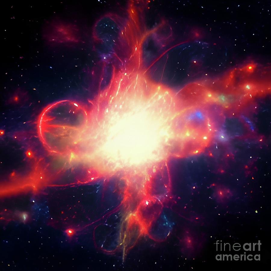 Bright Exploding Supernova Digital Art by Dan Painter - Pixels