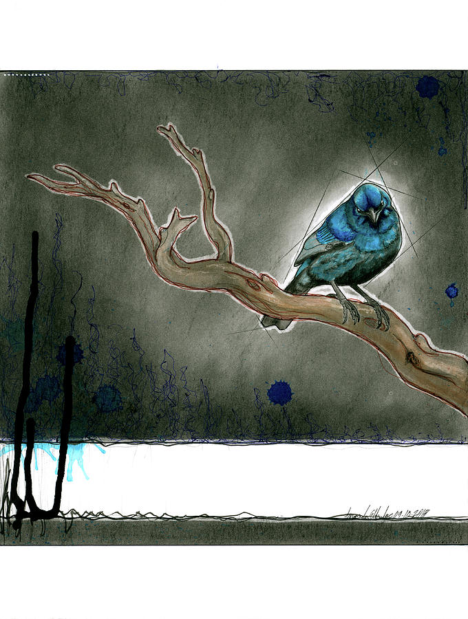 Brooding Bunting Painting by Amanda Eldridge - Fine Art America