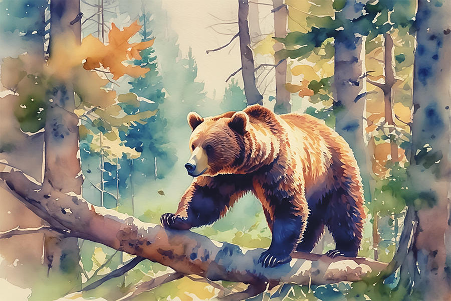 Brown Bear Digital Art by Manjik Pictures - Fine Art America