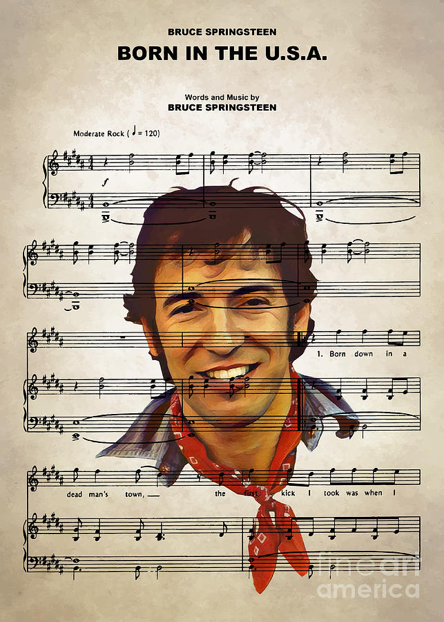 Bruce Springsteen - Born In The USA Digital Art by Bo Kev - Pixels