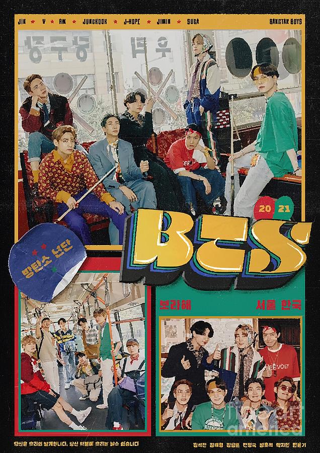 Bts Retro Poster Tapestry - Textile by Tony Daisy - Pixels