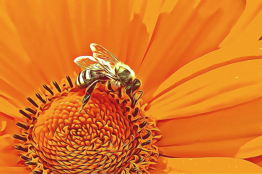 Busy Bee at work Digital Art by Somaya Erasmus - Pixels