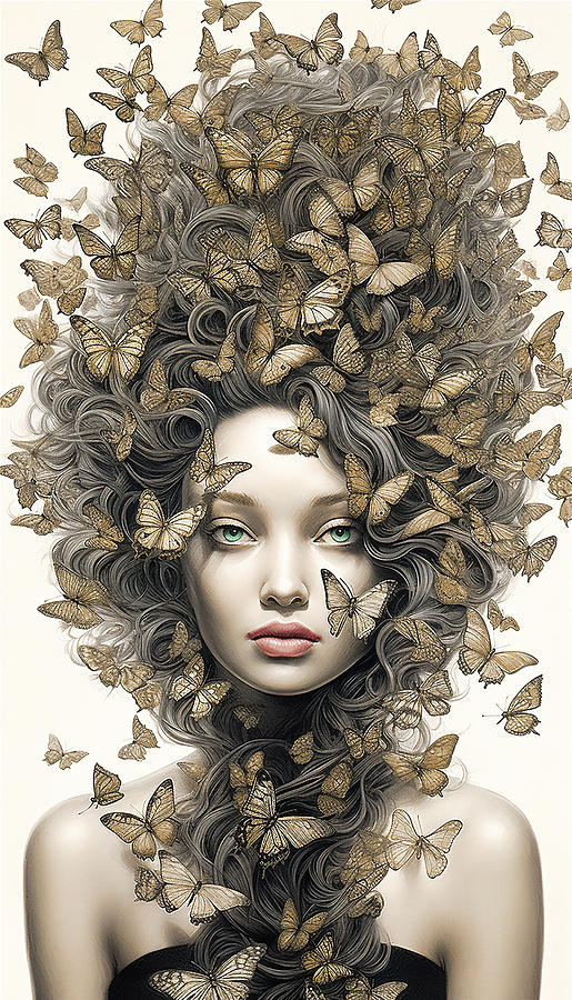 Butterfly Girl Digital Art By Jim Brey Fine Art America