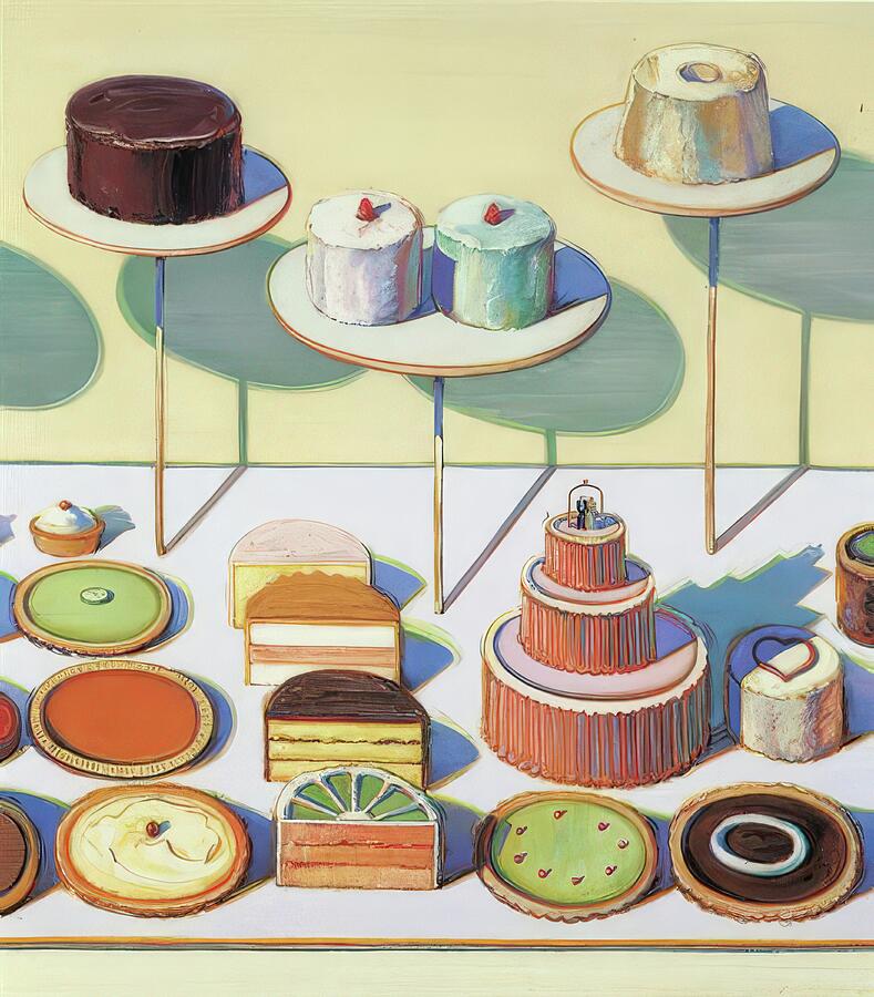 Cakes and Pies - Wayne Thiebaud Painting by Wayne Thiebaud - Fine Art ...