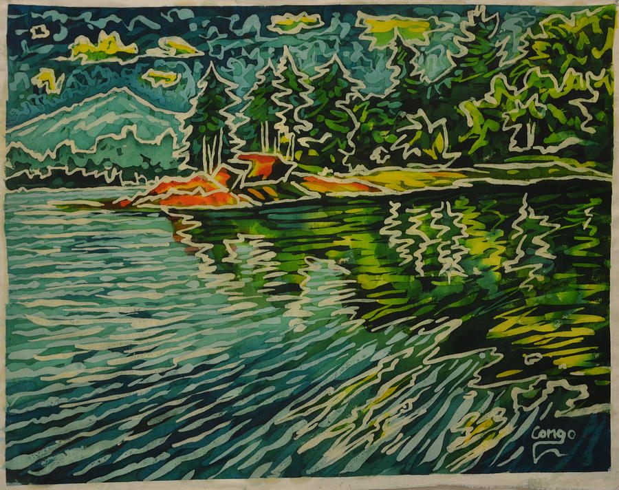 Camping Point Painting by Mike Congleton | Pixels