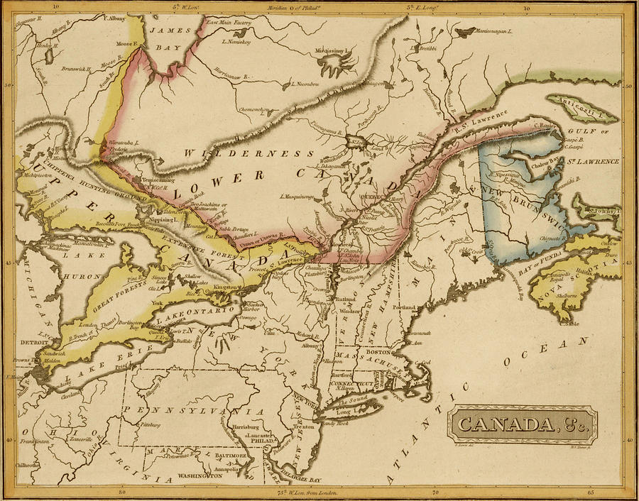 Canada 1817 Drawing by Vintage Maps Canada 1817 Drawing by Vintage Maps