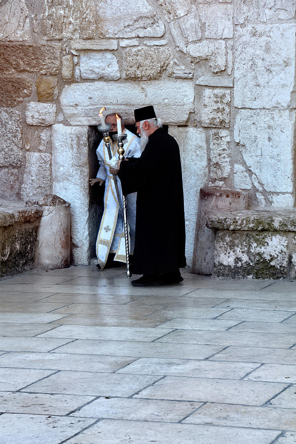 Candles at Door of Humility Photograph by Munir Alawi