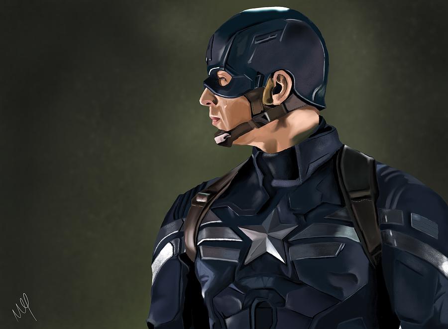 Captain America Digital Art by Martin Robert - Pixels