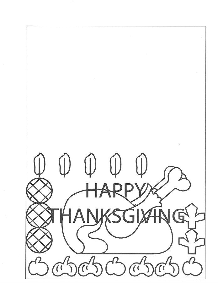Card's Creative Coloring Card Happy Thanksgiving 2 Digital Art by Allen ...