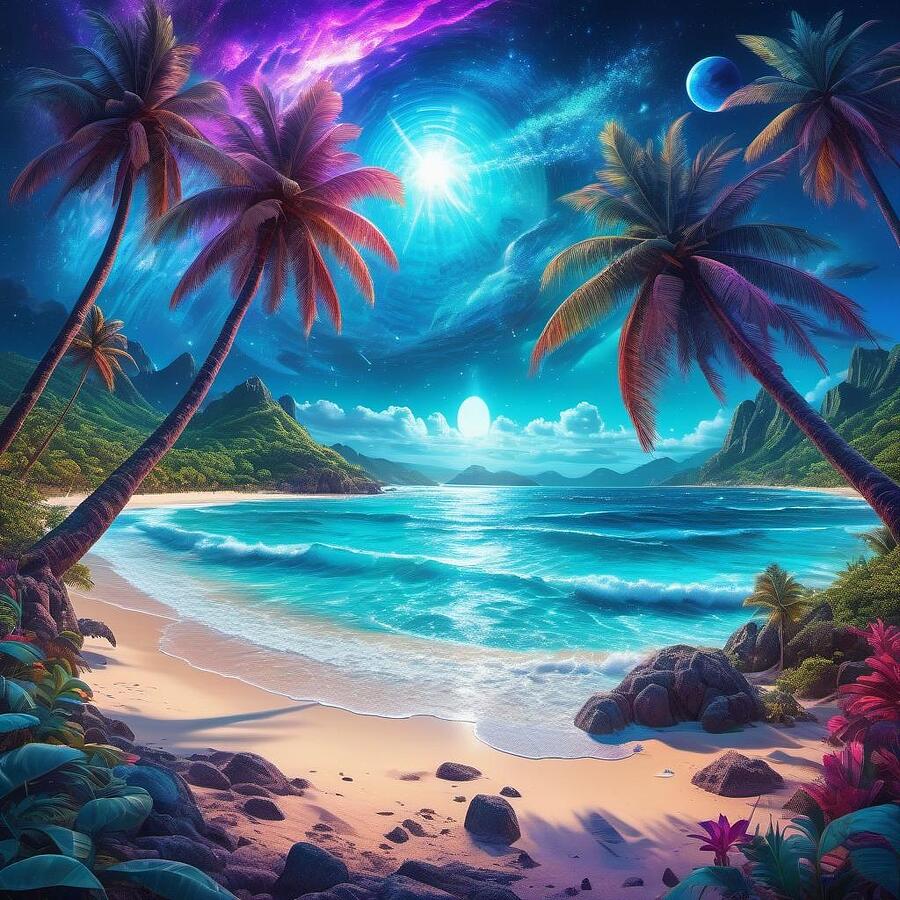 Caribbean Beach Digital Art by Krystina Digital Artworks - Fine Art America