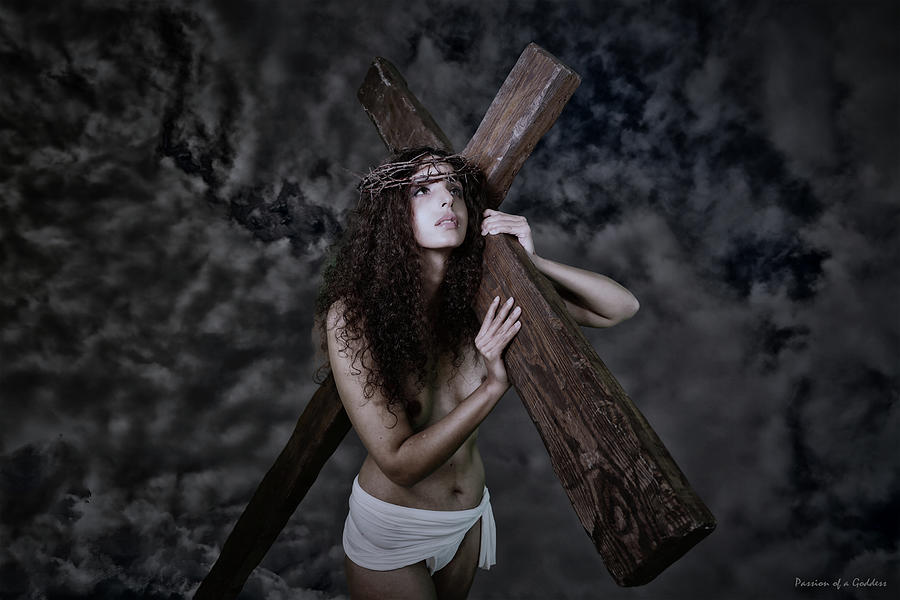 Carrying the cross under the dark sky VIII by Ramon Martinez