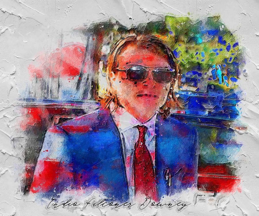 Celebrity Indio Falconer Downey Painting by Rosie Boehm | Fine Art America