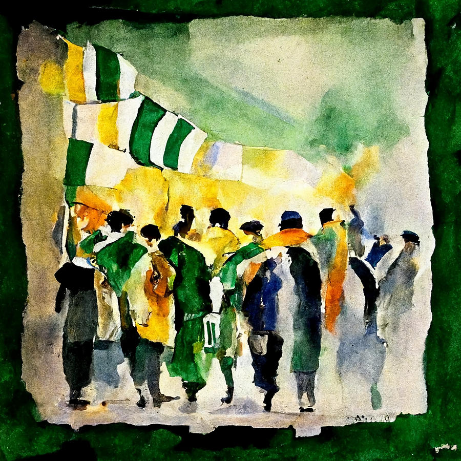 Celtic Fans Watercolor Picasso Digital Art by Ngoc Tuan Nguyen | Pixels
