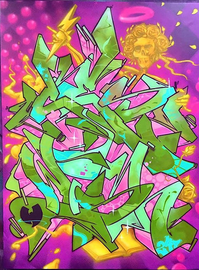 Ces Graffiti piece Illustration 5 Poster 80s Painting by Emily Carrie ...