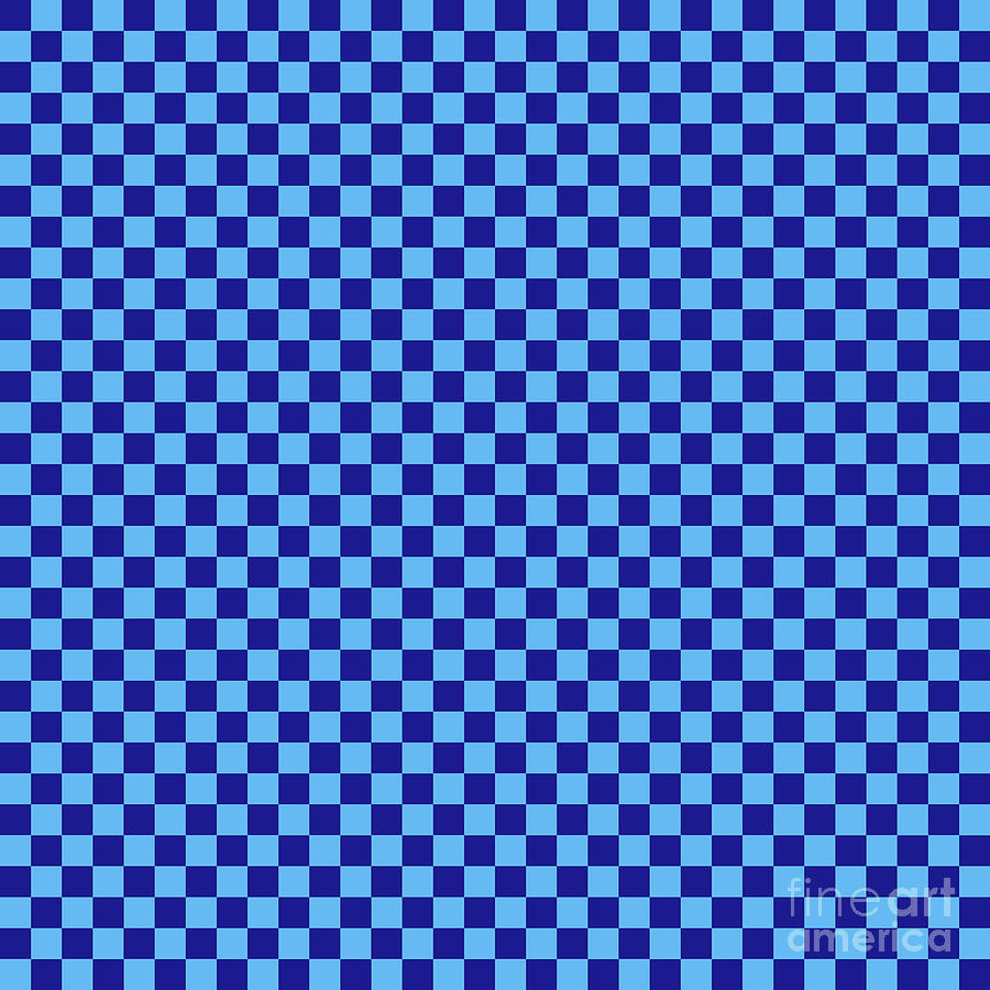 Chequered Checkerboard Pattern In Summer Sky And Ultramarine Blue n ...