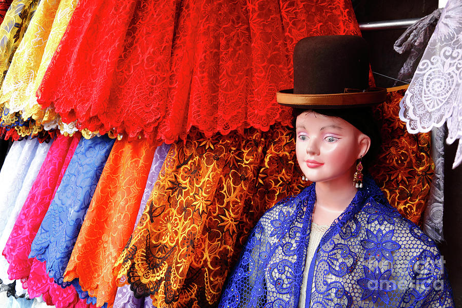Cholita mannequin and skirts La Paz Bolivia Photograph by James Brunker ...
