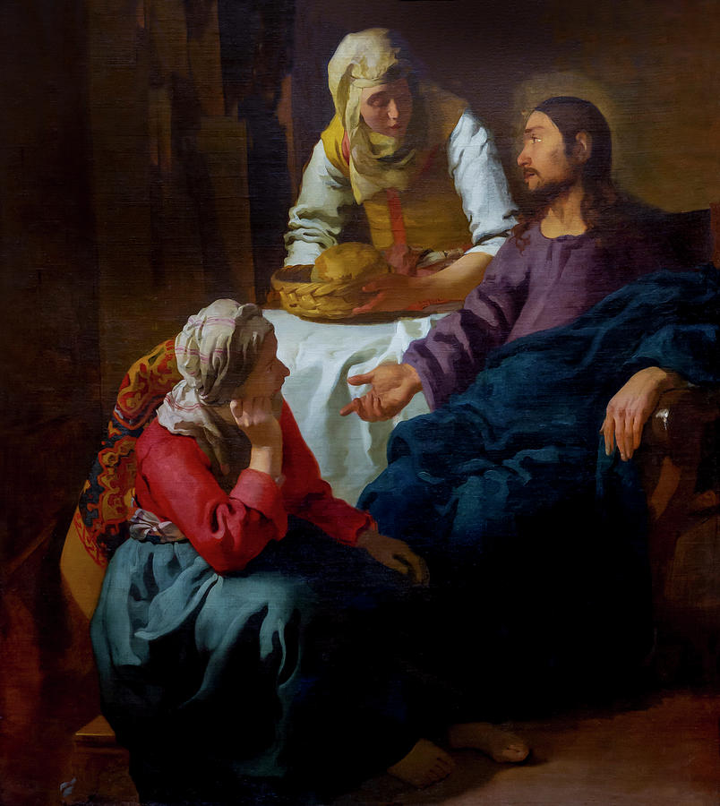 Christ in the House of Martha and Mary, circa 1654-1655 Photograph by Johannes Vermeer - Pixels