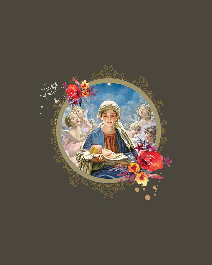 Christmas Nativity Star Mother Mary Jesus Catholic Digital Art by ...