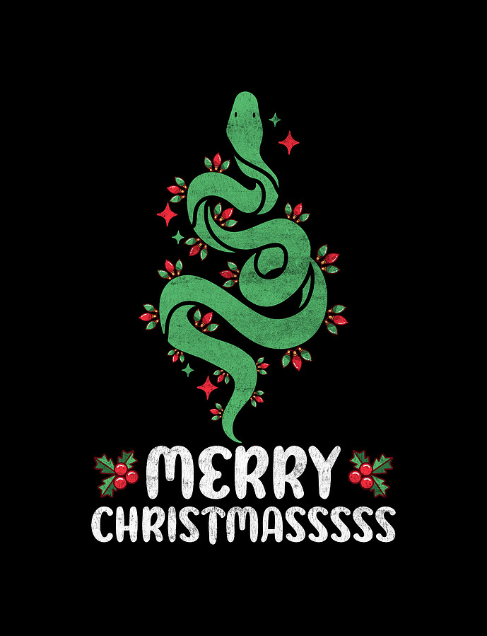 Christmas Snake Whisperer Python Reptile Serpent Digital Art by ...