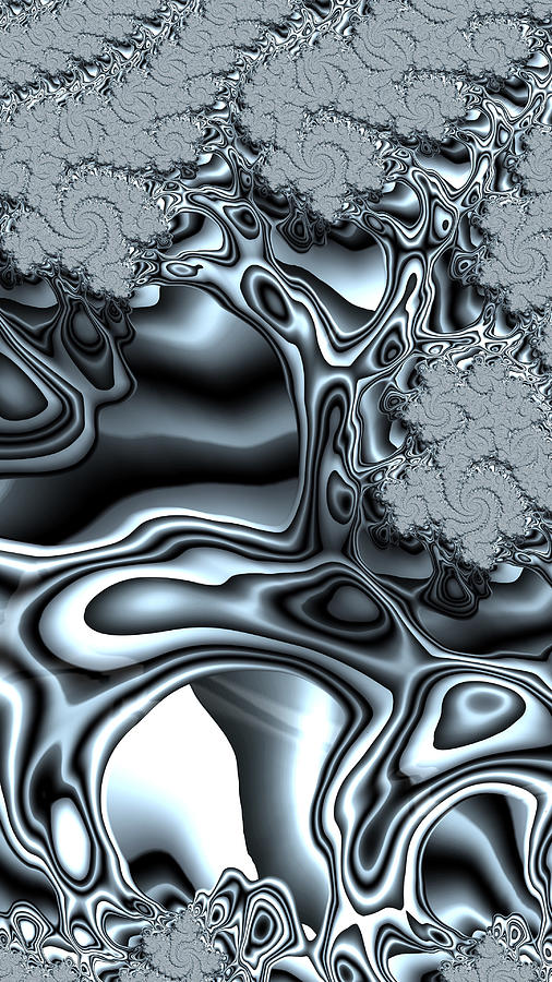 Chrome Fractal Tree Landscape Digital Art by Shelli Fitzpatrick - Fine ...