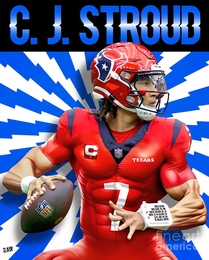 Cj Stroud Houston Texans Retro 1a Digital Art by Robert Williams - Fine Art America