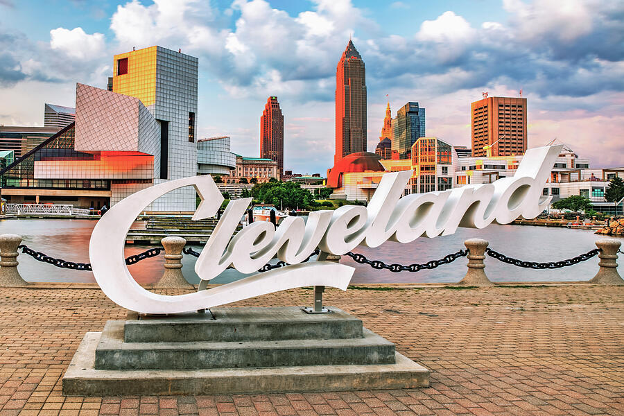 Cleve-LANDMARK - Skyline And Script Sign Shine At North Coast Harbor ...