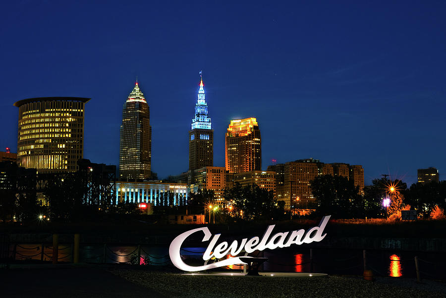 Cleveland sign downtown Photograph by Kenneth Sponsler - Pixels