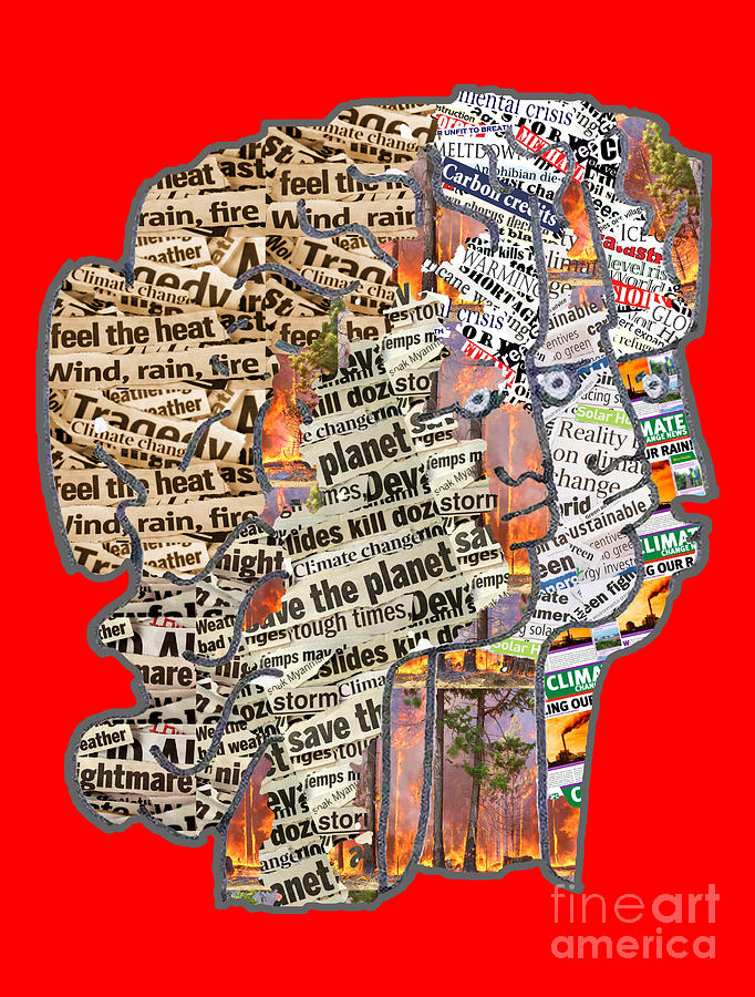 Climate change portraits collage wall art Digital Art by Christina F ...